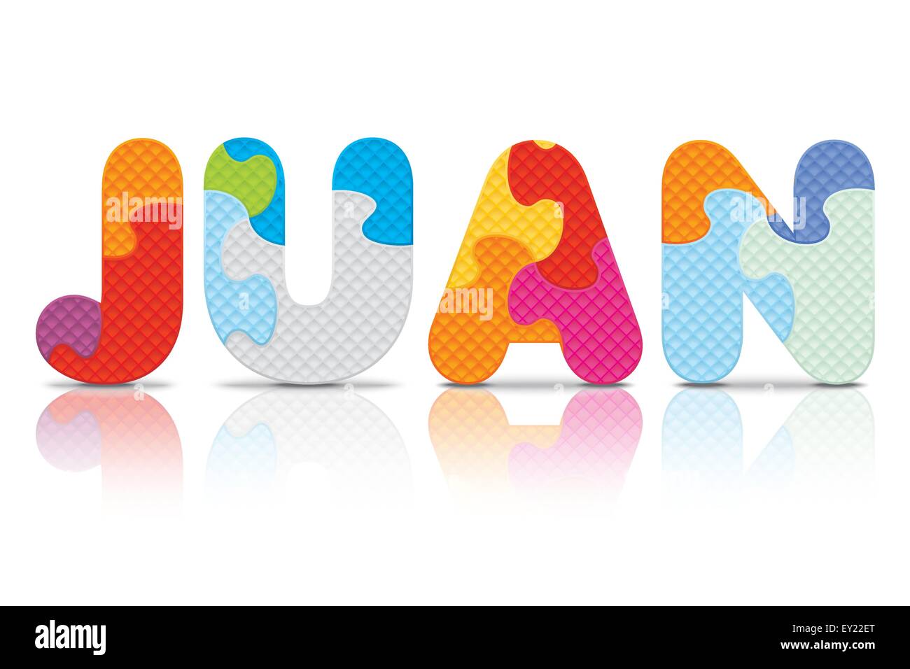 JUAN written with alphabet puzzle - vector illustration Stock Vector ...