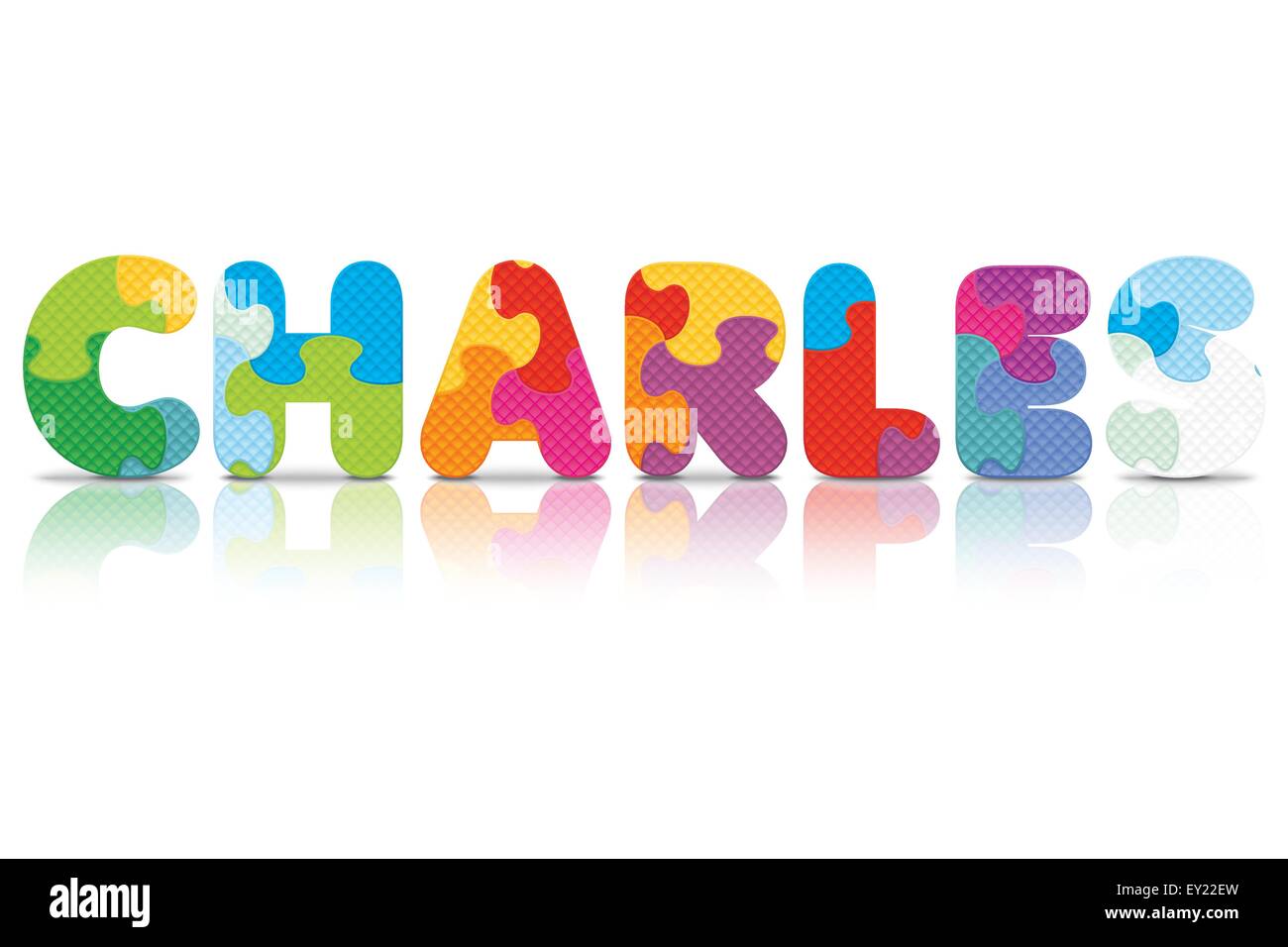 CHARLES written with alphabet puzzle - vector illustration Stock Vector ...