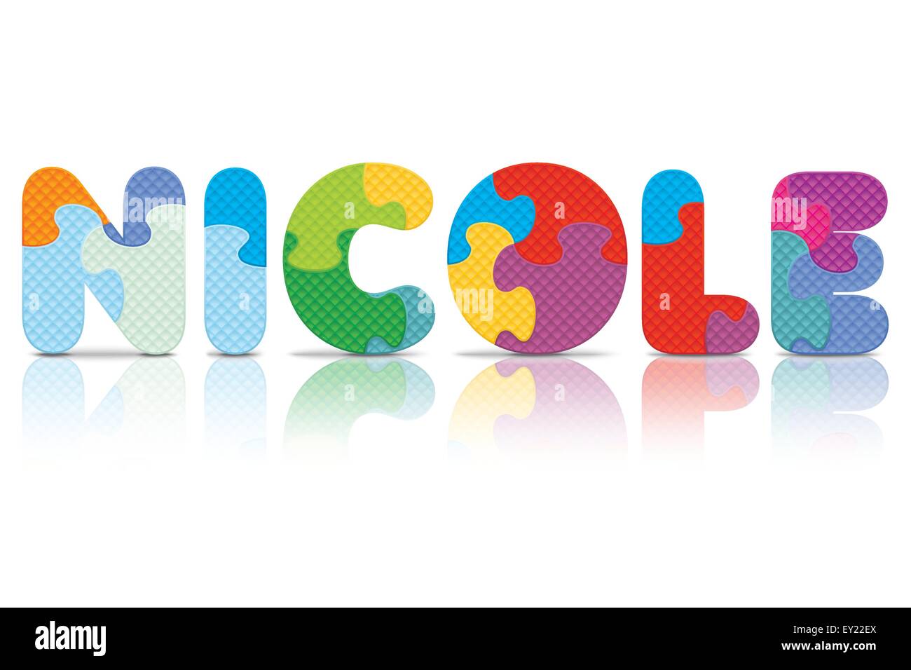 NICOLE written with alphabet puzzle - vector illustration Stock Vector ...