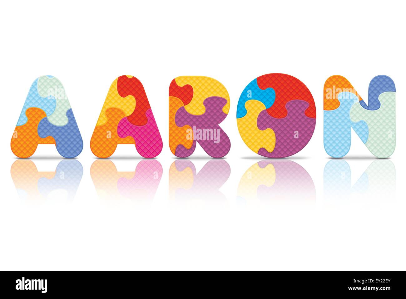 AARON written with alphabet puzzle - vector illustration Stock Vector ...