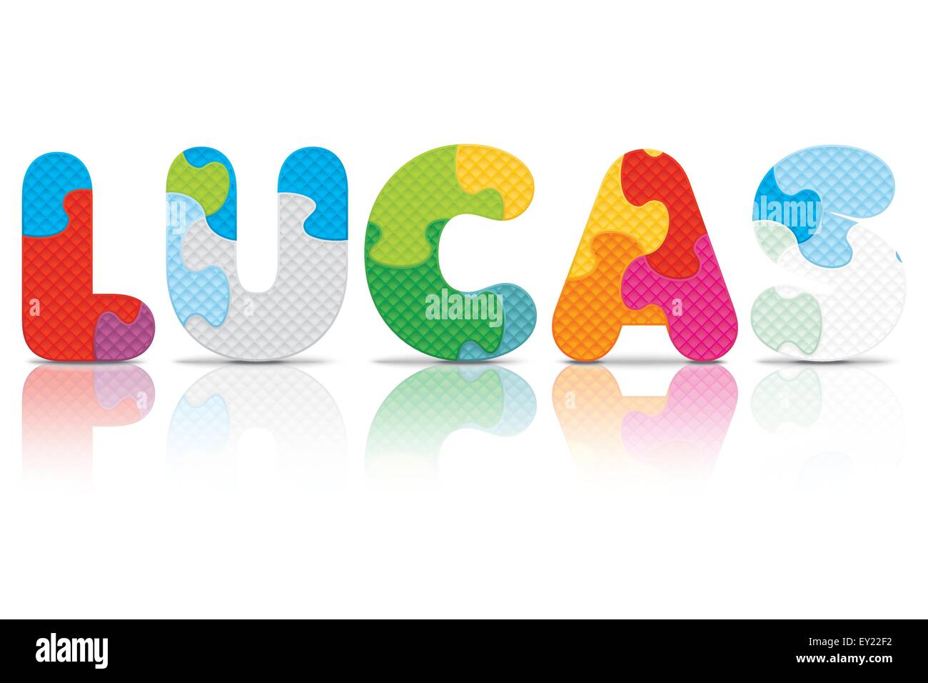 LUCAS written with alphabet puzzle - vector illustration Stock Vector ...