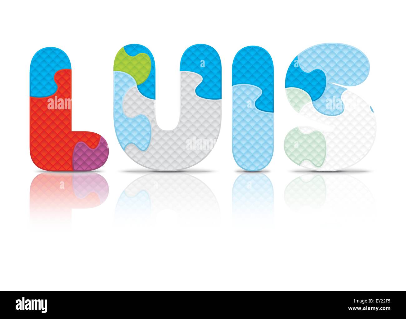 LUIS written with alphabet puzzle - vector illustration Stock Vector ...