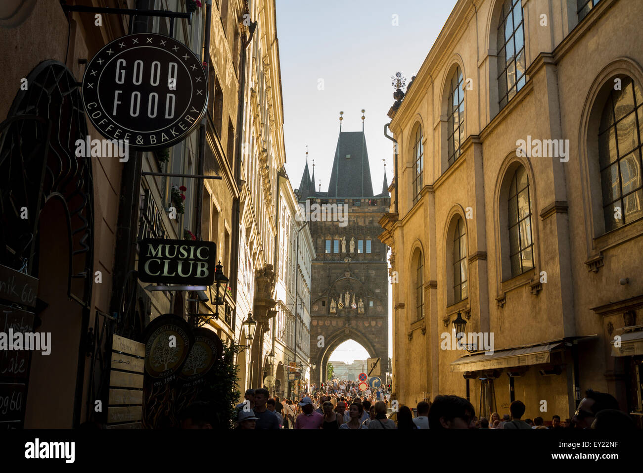 Sunset in Karlova street, Prague, Czech Republic Stock Photo - Alamy