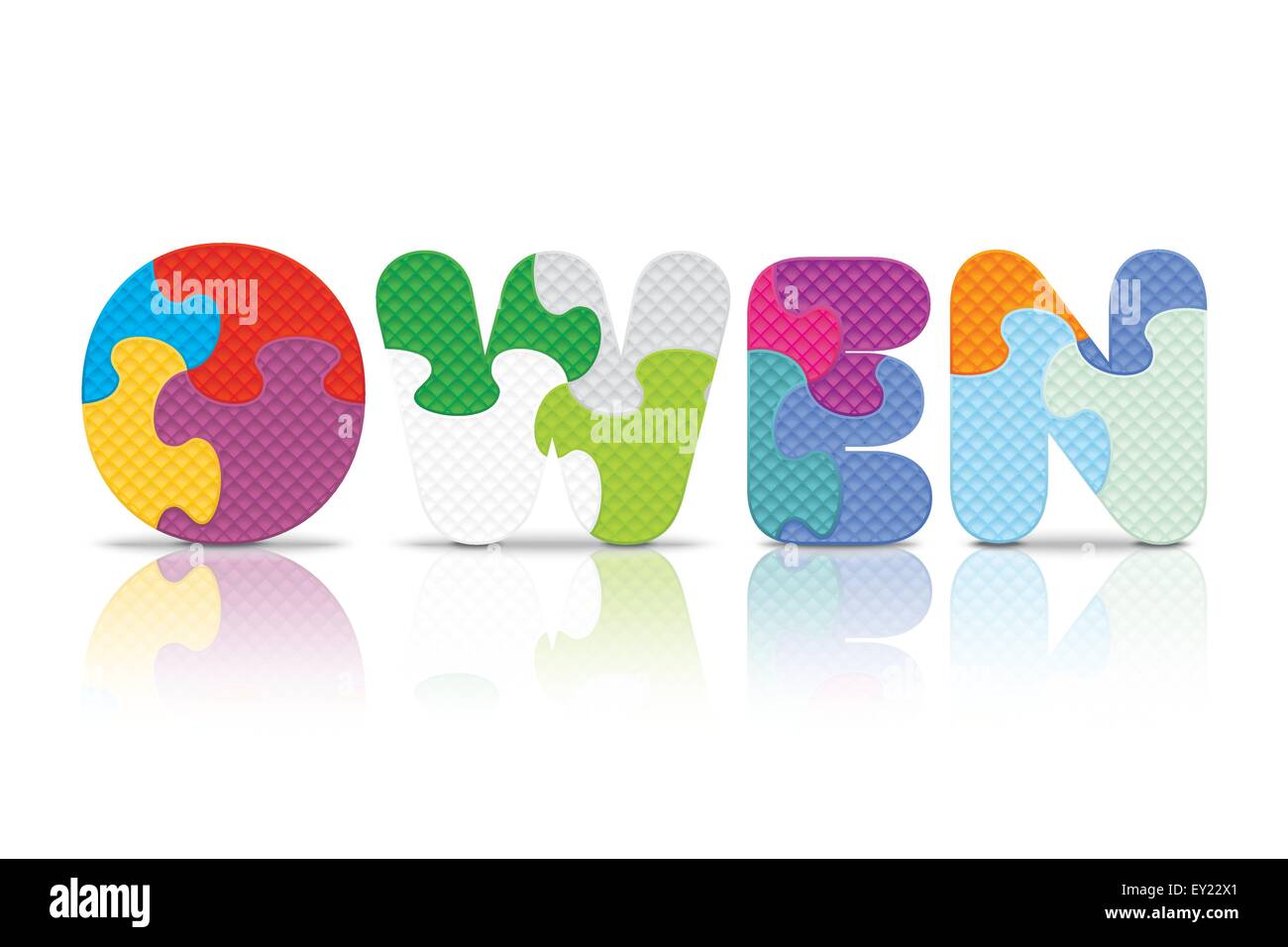 OWEN written with alphabet puzzle - vector illustration Stock Vector ...