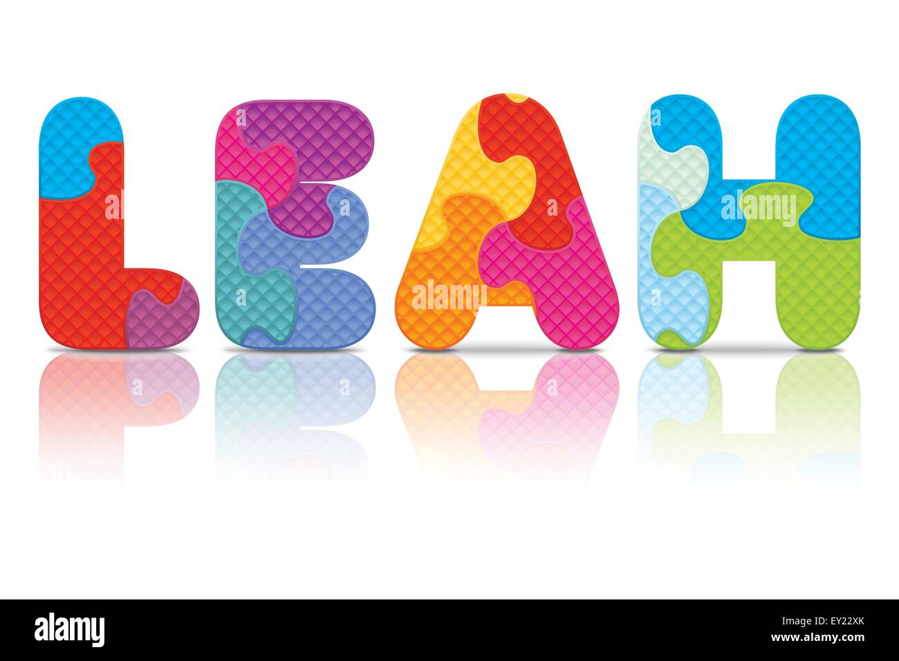LEAH written with alphabet puzzle - vector illustration Stock Vector ...