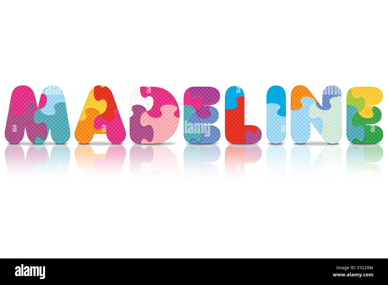 MADELINE written with alphabet puzzle - vector illustration Stock ...