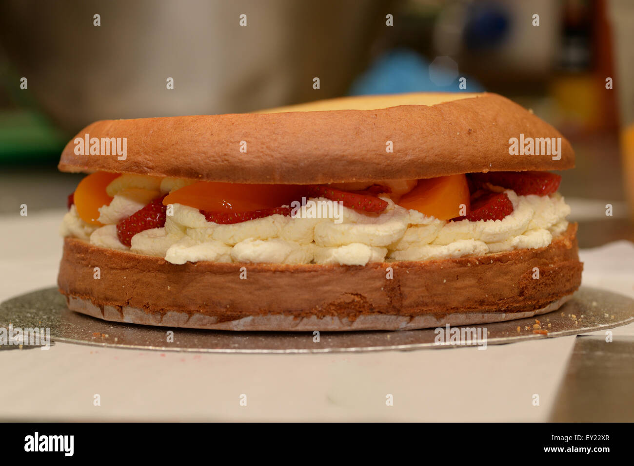 Victoria sponge, , food, eating, whipped, home-baked, strawberry Stock ...