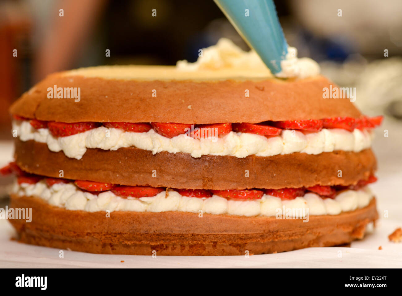 Victoria sponge, , food, eating, whipped, home-baked, strawberry Stock ...