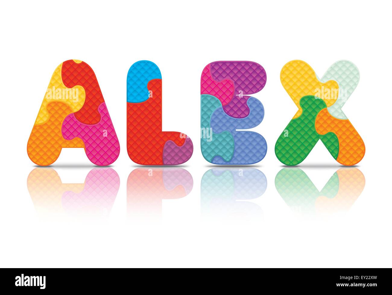 ALEX written with alphabet puzzle - vector illustration Stock Vector ...