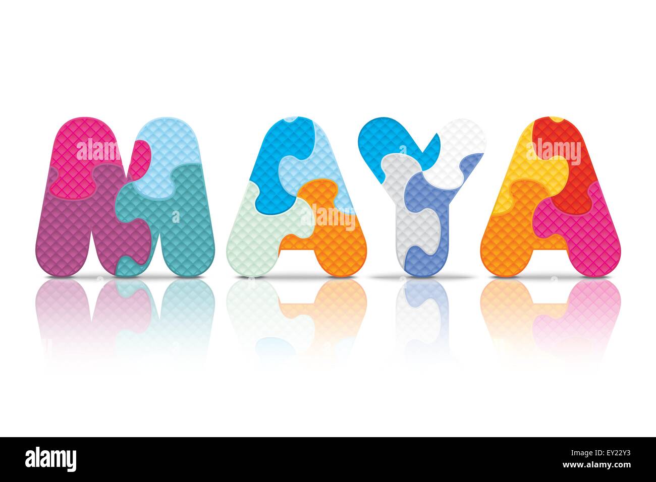 MAYA written with alphabet puzzle - vector illustration Stock Vector ...