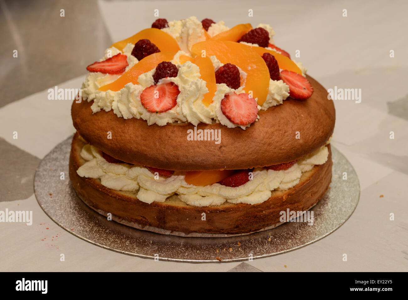 Victoria sponge, , food, eating, whipped, home-baked, strawberry Stock ...