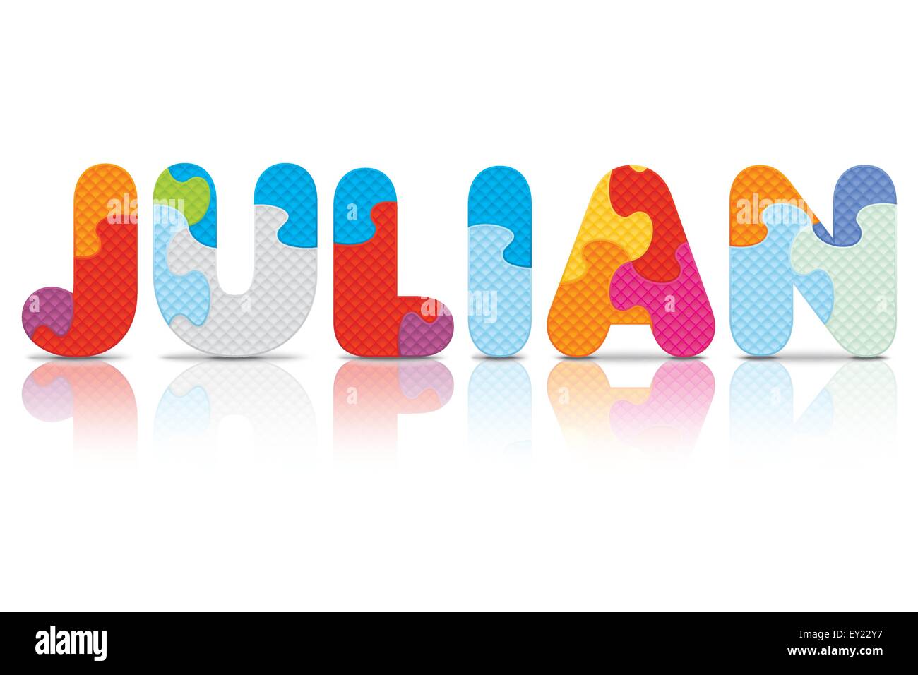 JULIAN written with alphabet puzzle - vector illustration Stock Vector ...