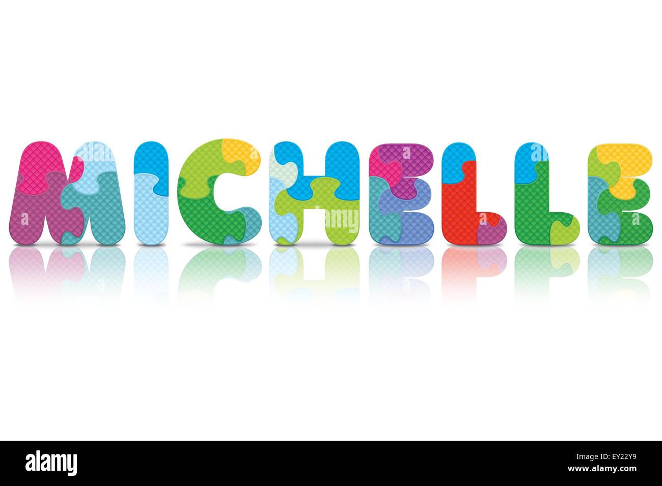 MICHELLE written with alphabet puzzle - vector illustration Stock ...