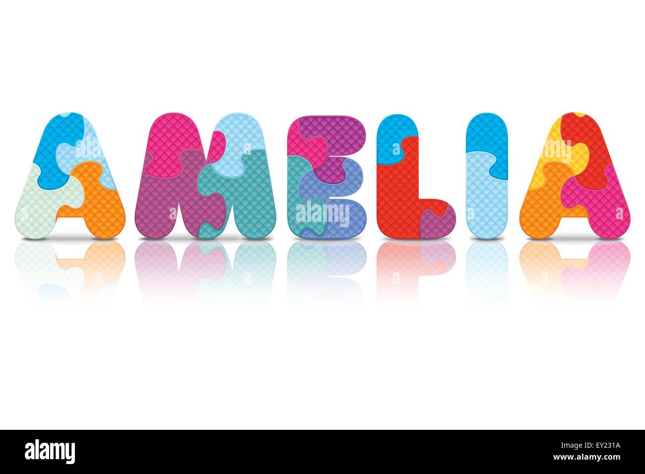 AMELIA written with alphabet puzzle - vector illustration Stock Vector ...