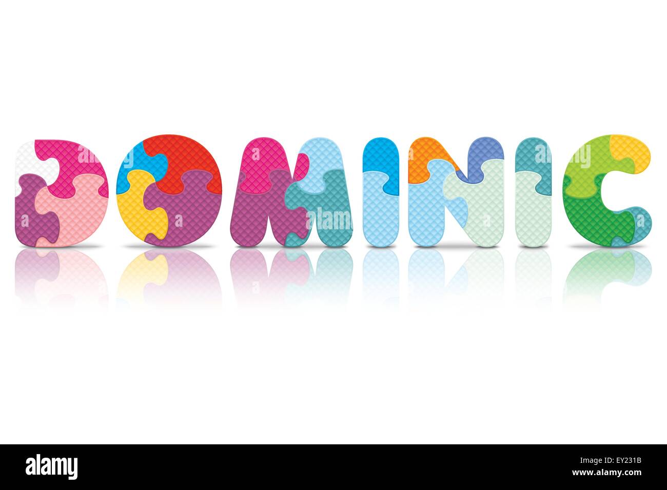 DOMINIC written with alphabet puzzle - vector illustration Stock Vector ...