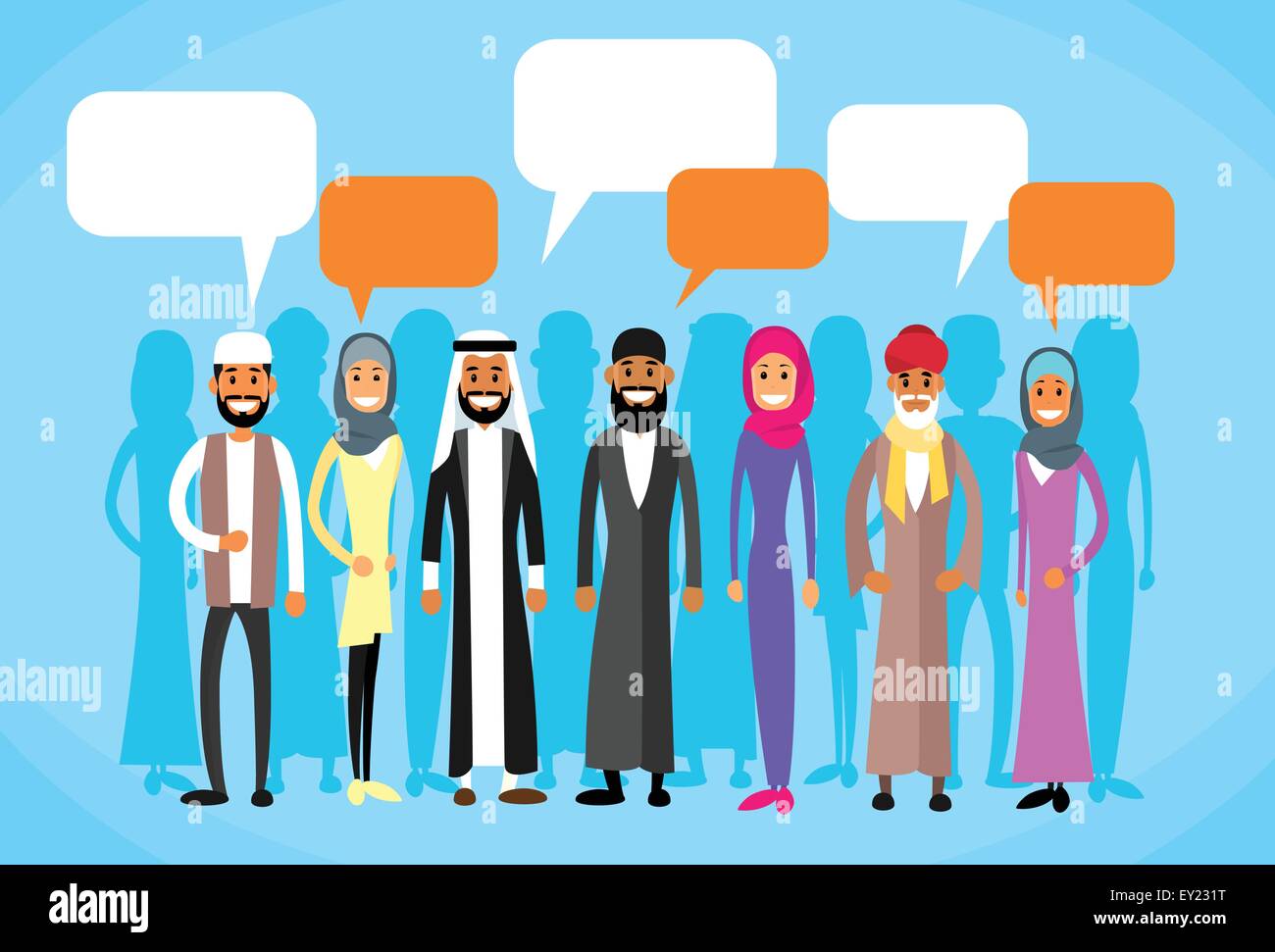 Muslim People Group Talking Discussing Chat Communication Social ...