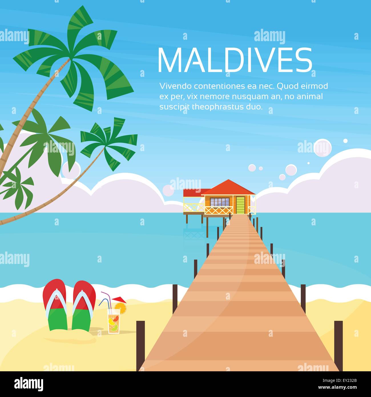 Maldives pier Stock Vector Images - Alamy