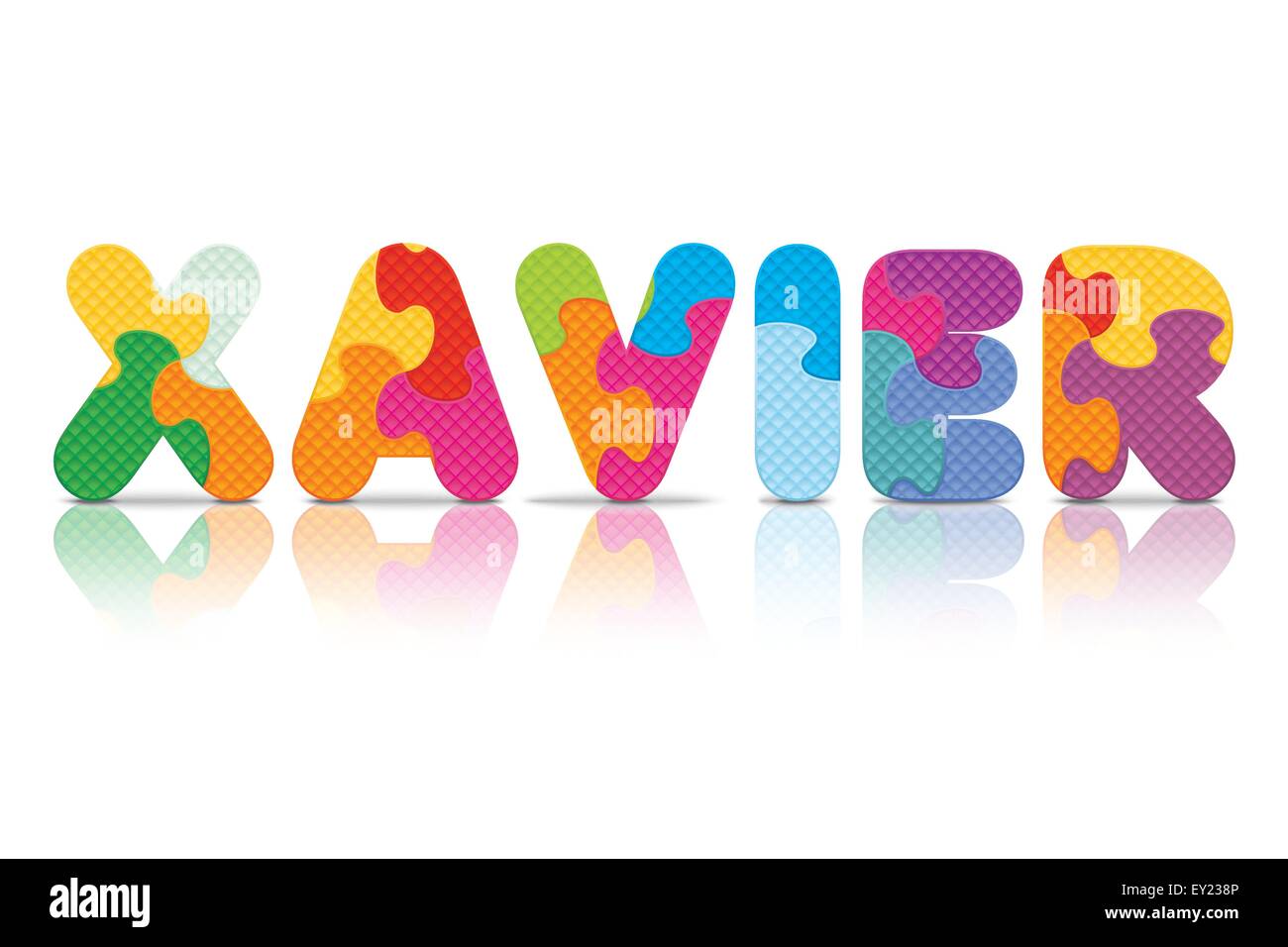 XAVIER written with alphabet puzzle - vector illustration Stock Vector ...
