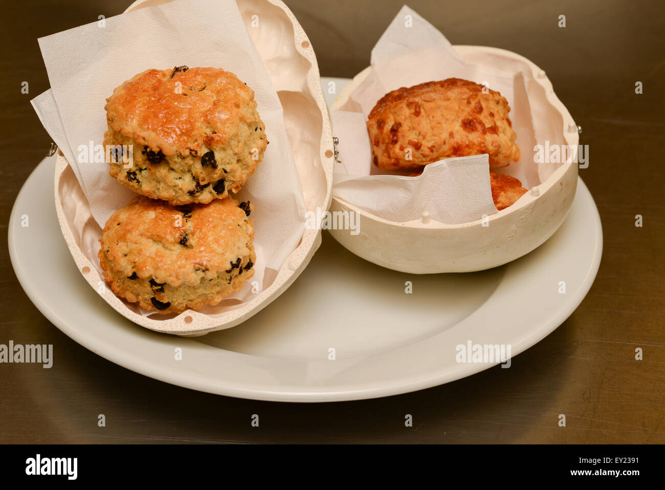 Scone English Traditional British Sweet Baked Afternoon Tea Fresh Homemade Fruit