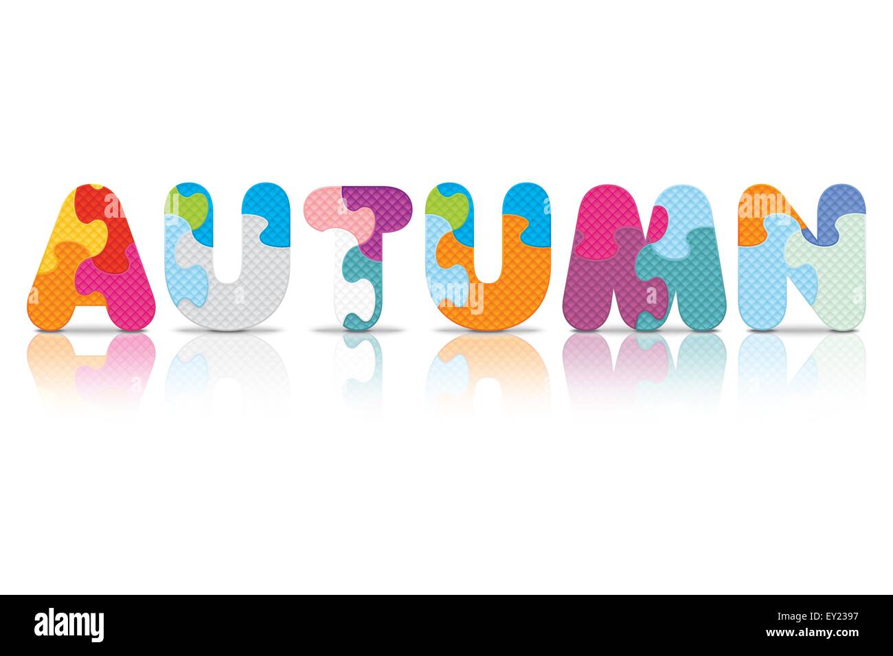 AUTUMN written with alphabet puzzle - vector illustration Stock Vector ...