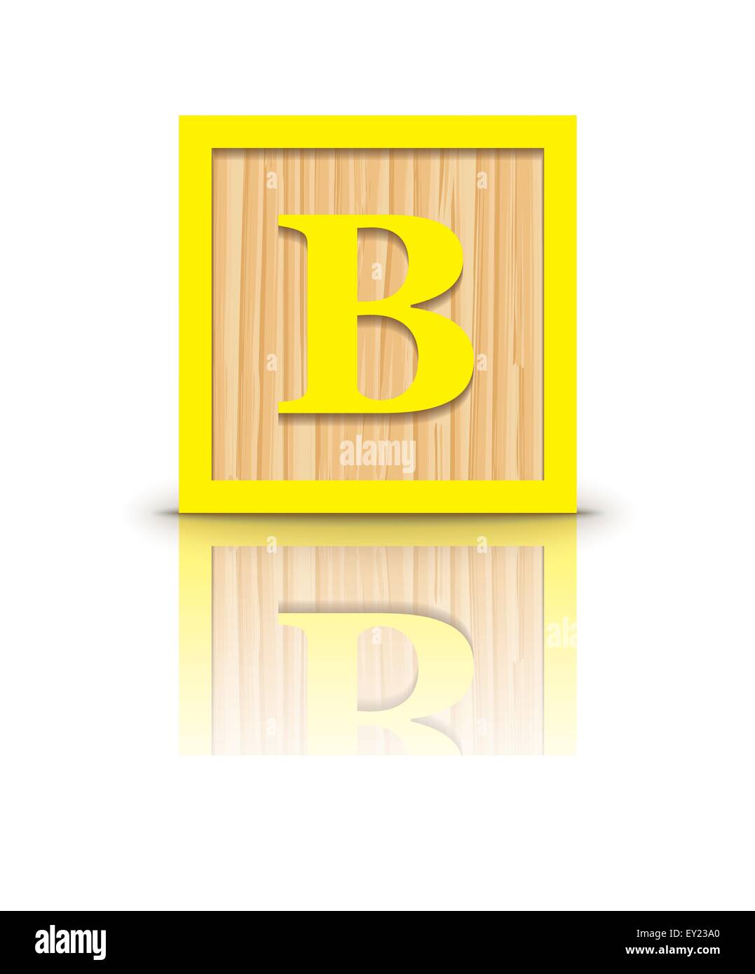 Letter B wooden alphabet block - vector illustration Stock Vector Image ...