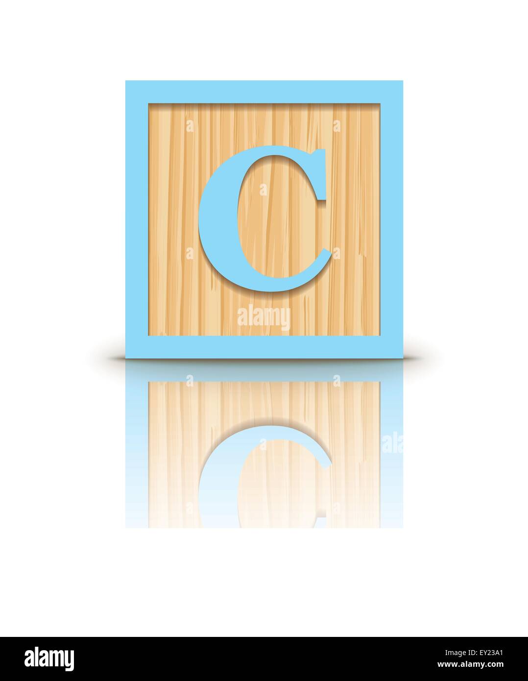 Letter C wooden alphabet block - vector illustration Stock Vector Image ...