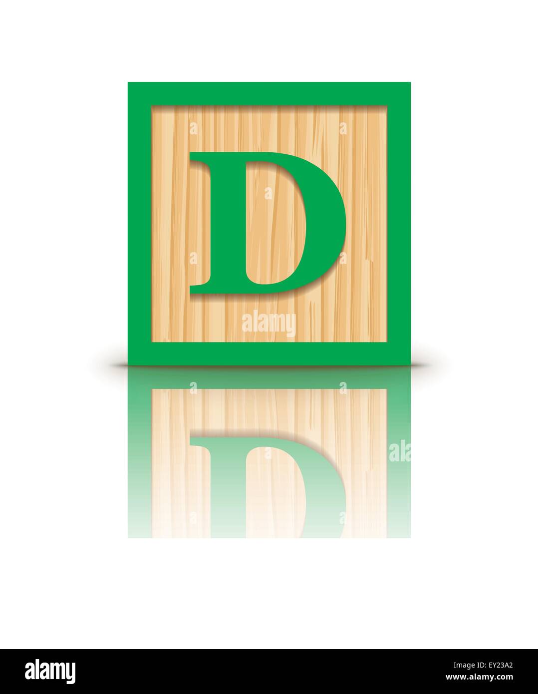 Letter D wooden alphabet block - vector illustration Stock Vector Image ...