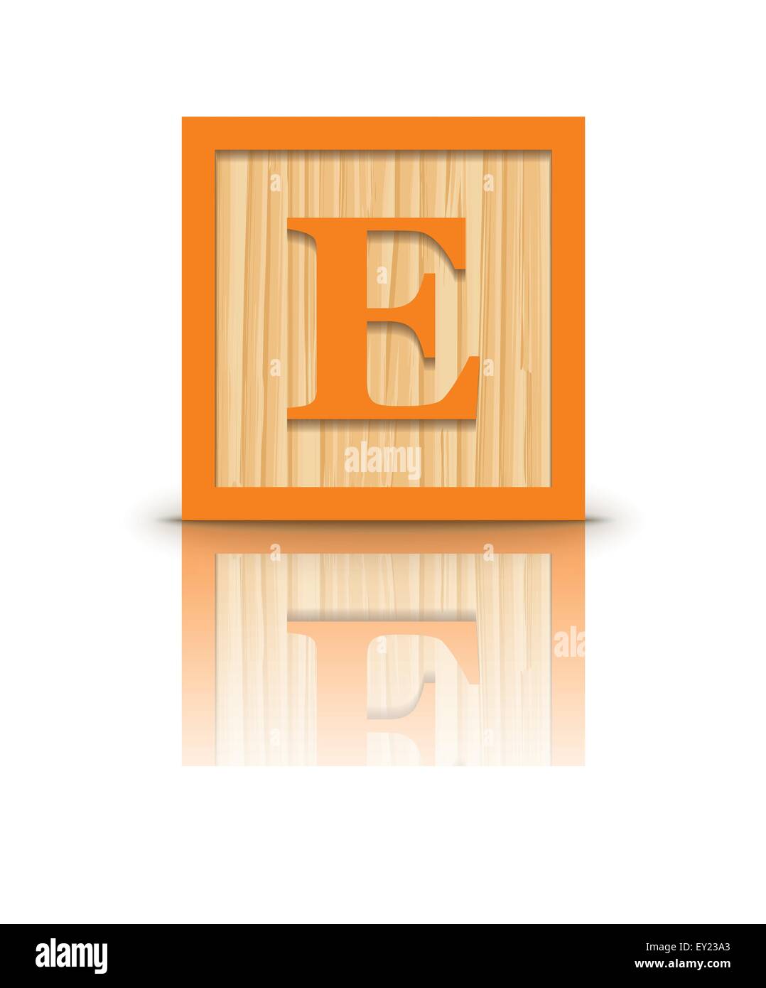 Letter E wooden alphabet block - vector illustration Stock Vector Image ...