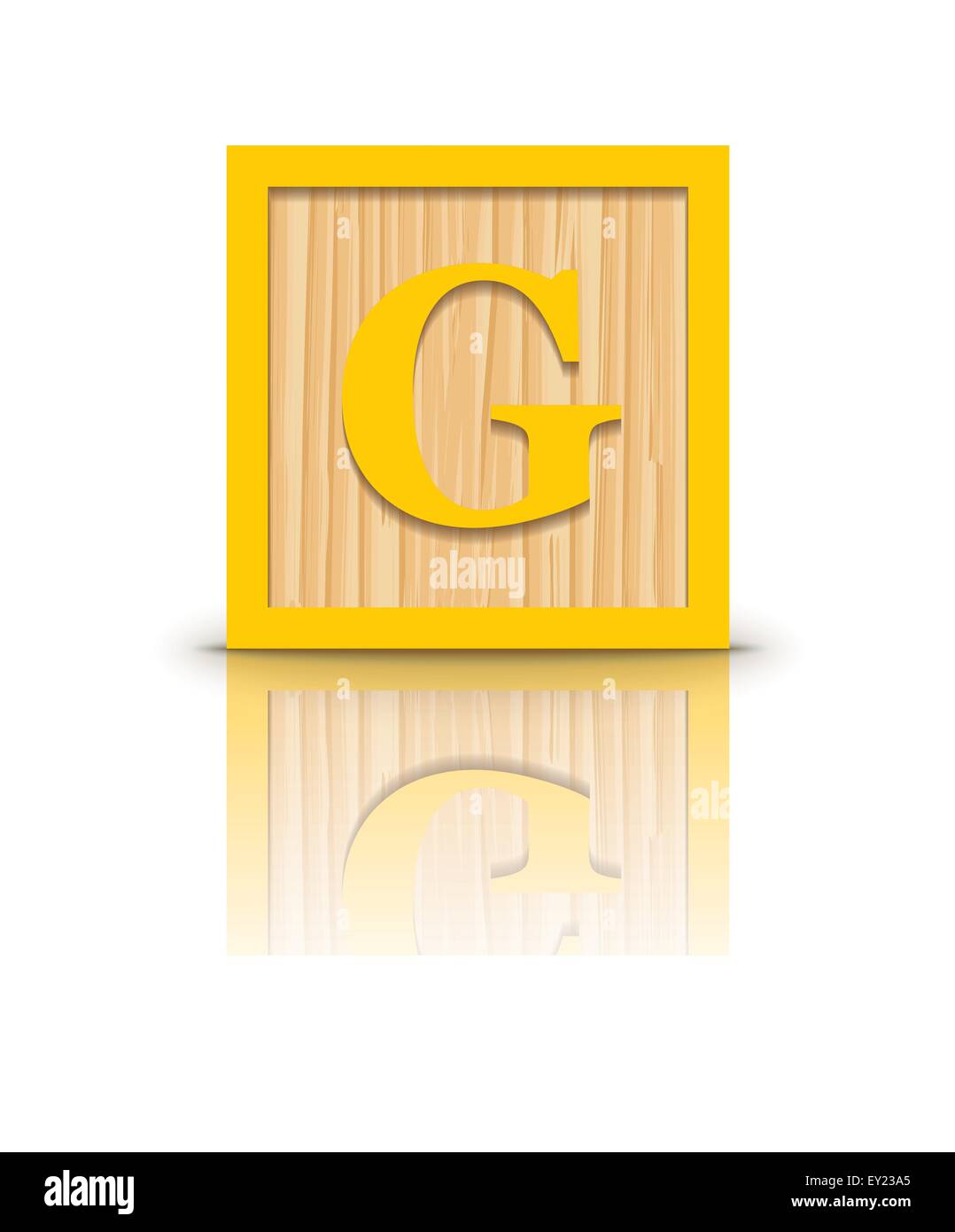 Letter G wooden alphabet block - vector illustration Stock Vector Image ...