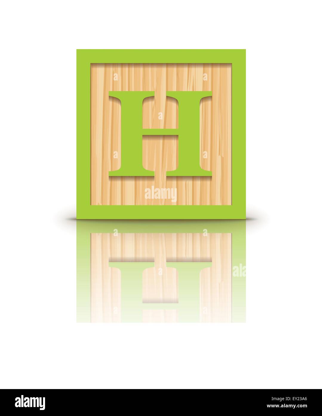 Letter H wooden alphabet block - vector illustration Stock Vector Image ...