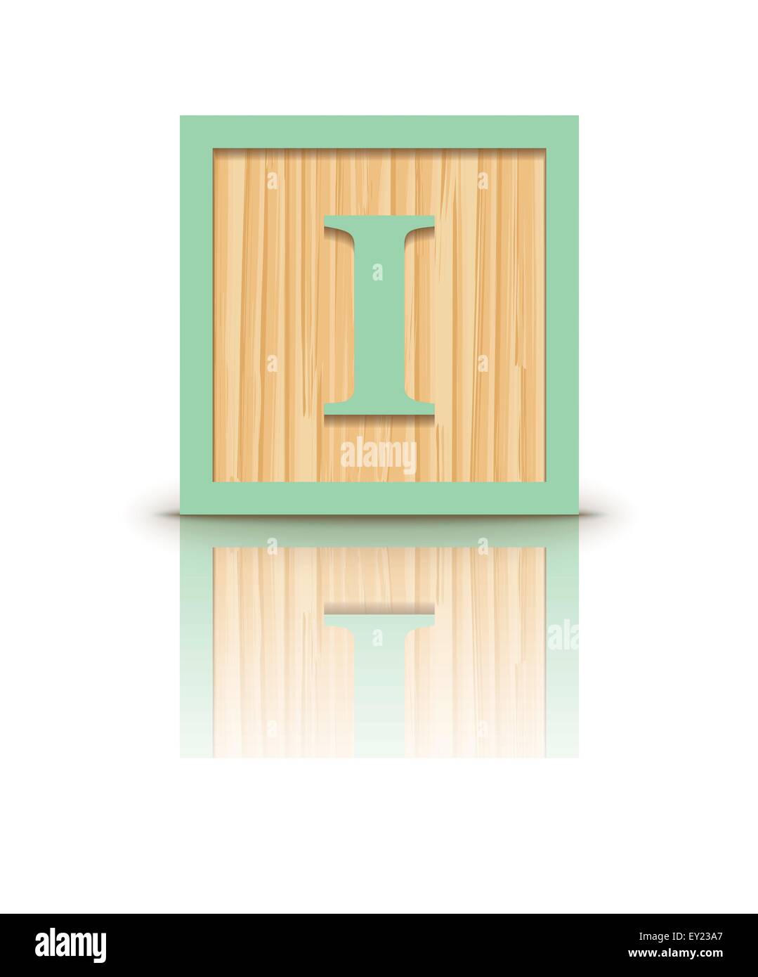 Letter I wooden alphabet block - vector illustration Stock Vector Image ...