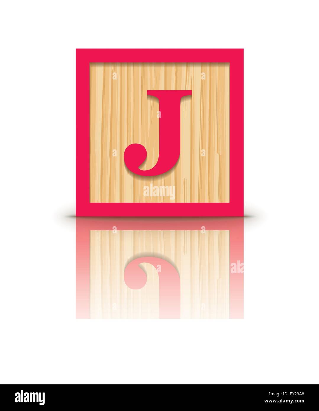 Letter J wooden alphabet block - vector illustration Stock Vector Image ...