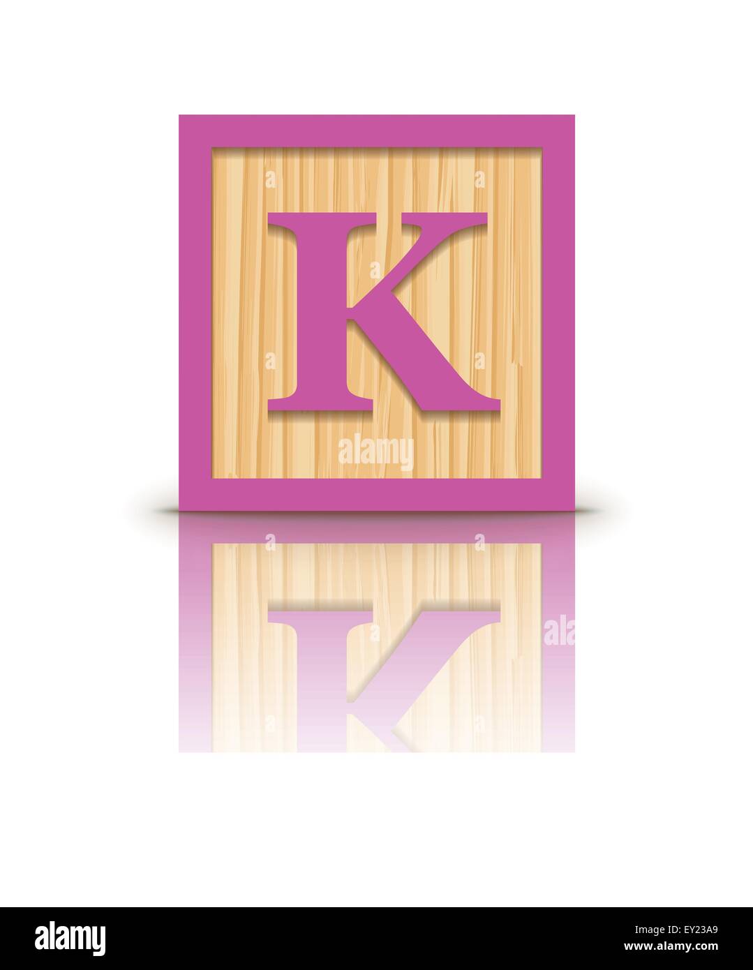 Letter K wooden alphabet block - vector illustration Stock Vector Image ...