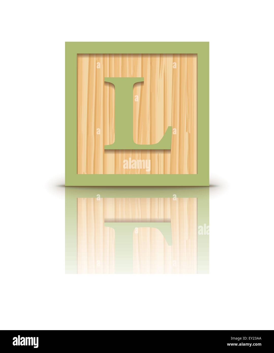 Letter L wooden alphabet block - vector illustration Stock Vector Image ...