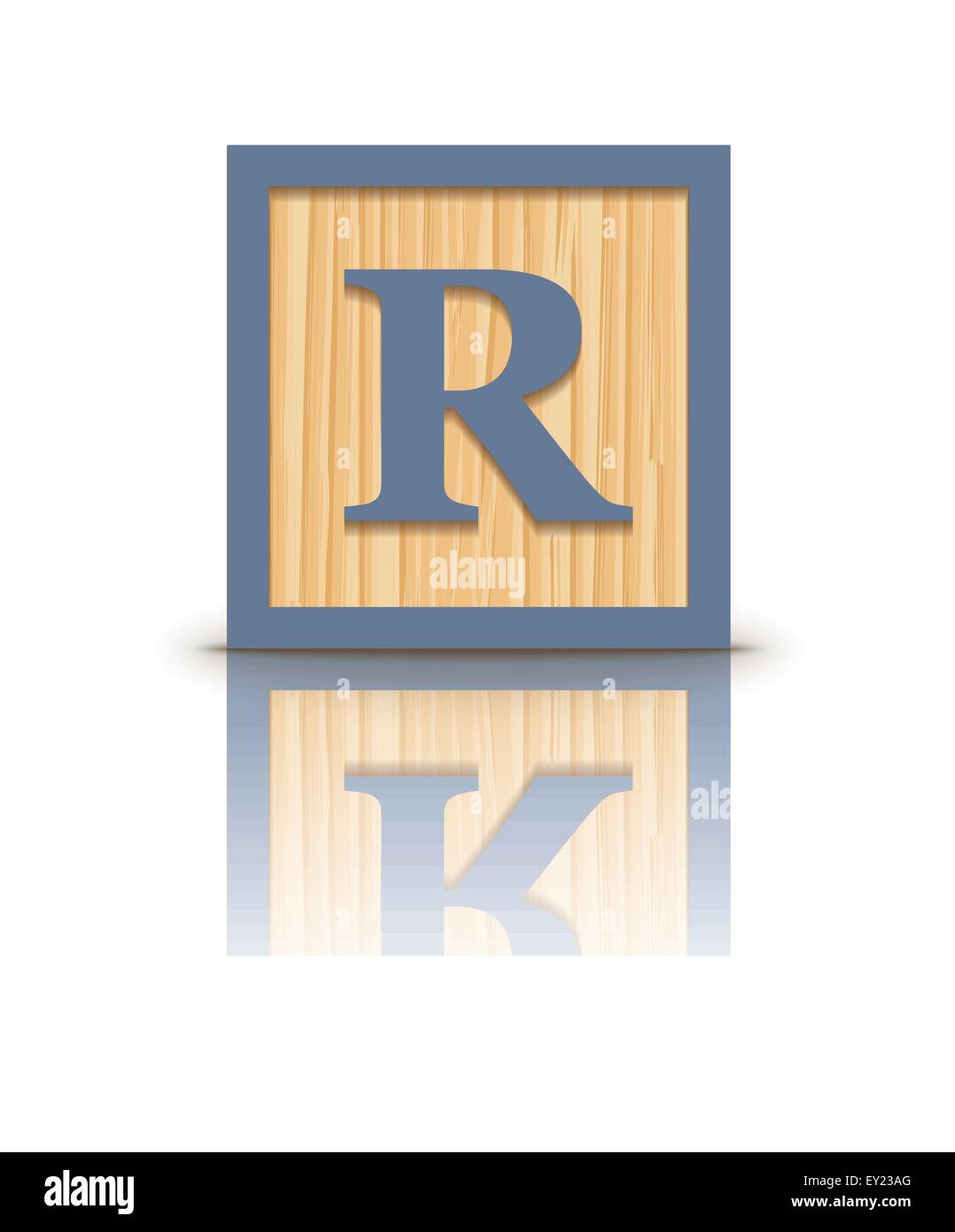 Letter R wooden alphabet block - vector illustration Stock Vector Image ...