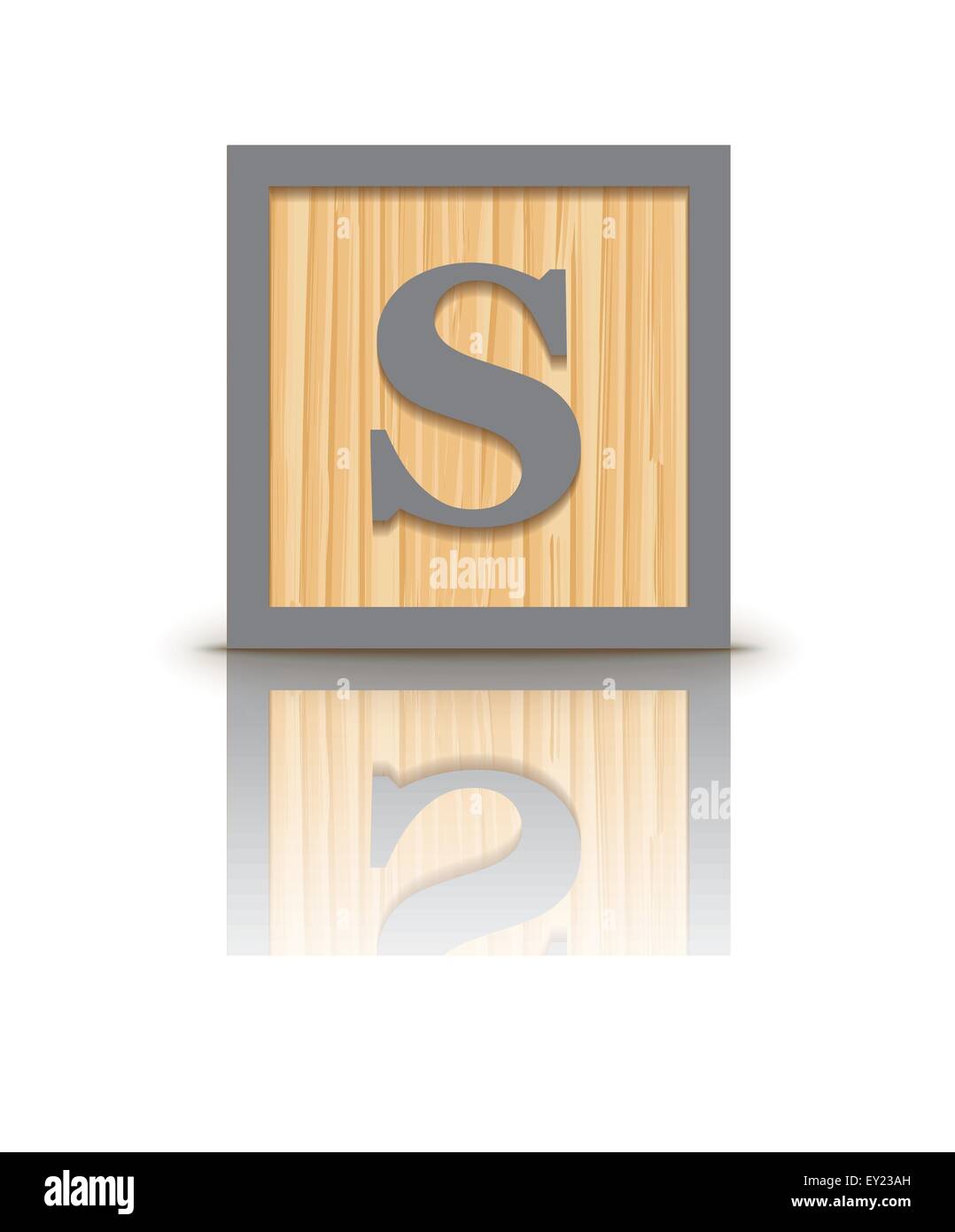 Letter S wooden alphabet block - vector illustration Stock Vector Image ...