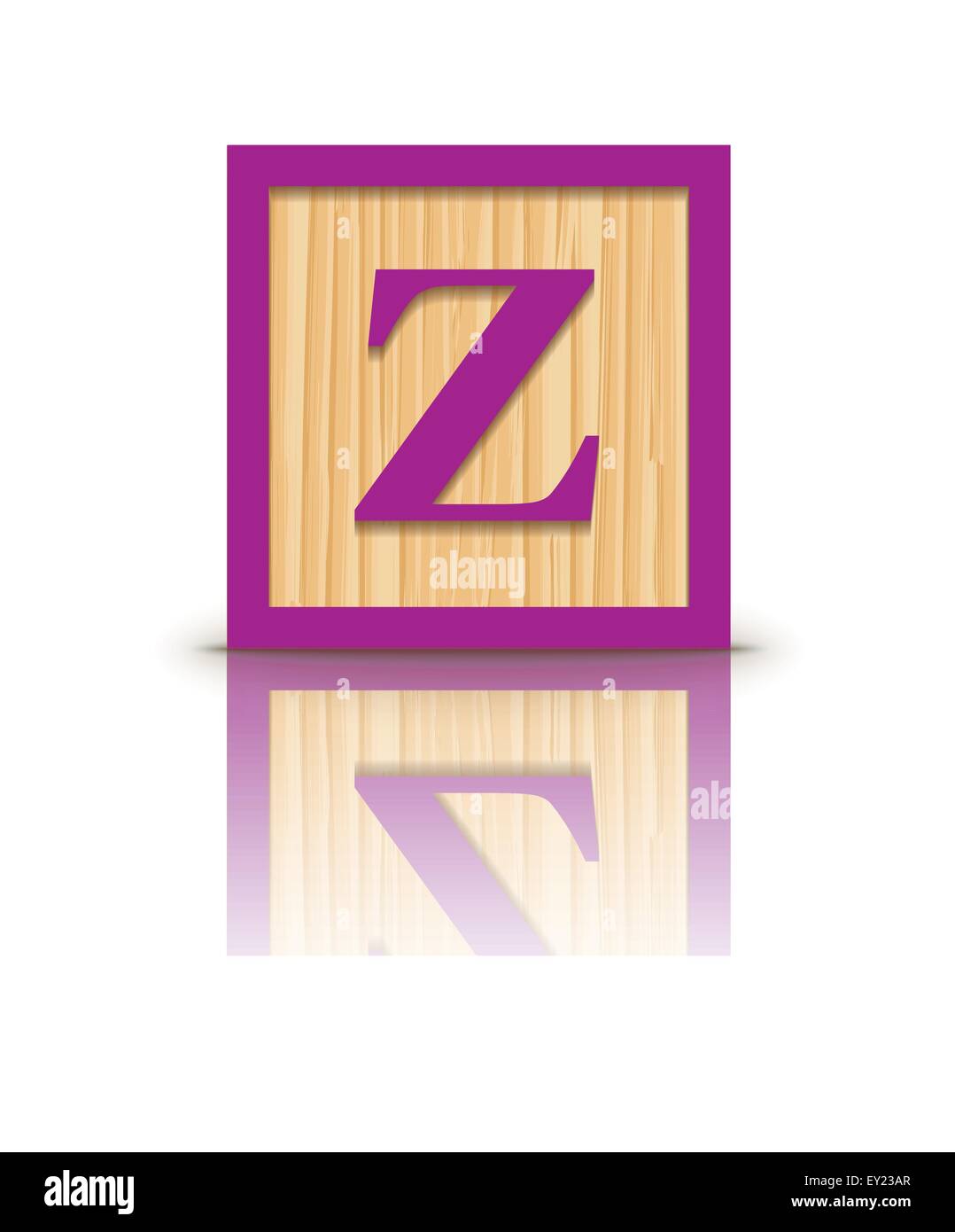 Letter Z wooden alphabet block - vector illustration Stock Vector Image ...