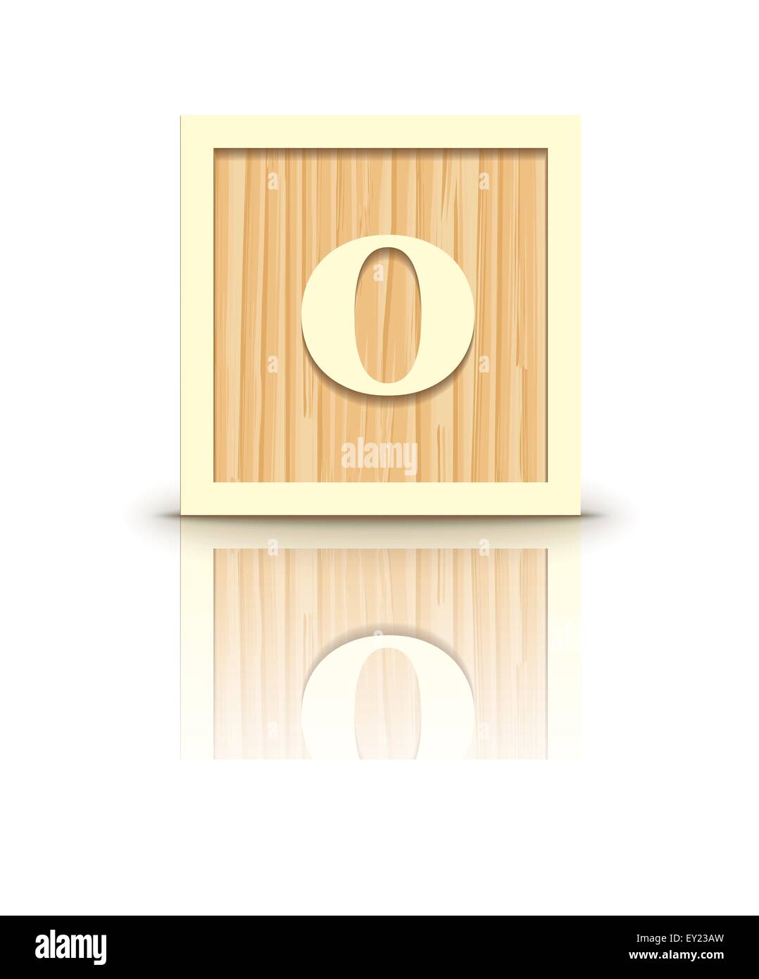 Number 0 wooden alphabet block - vector illustration Stock Vector Image ...