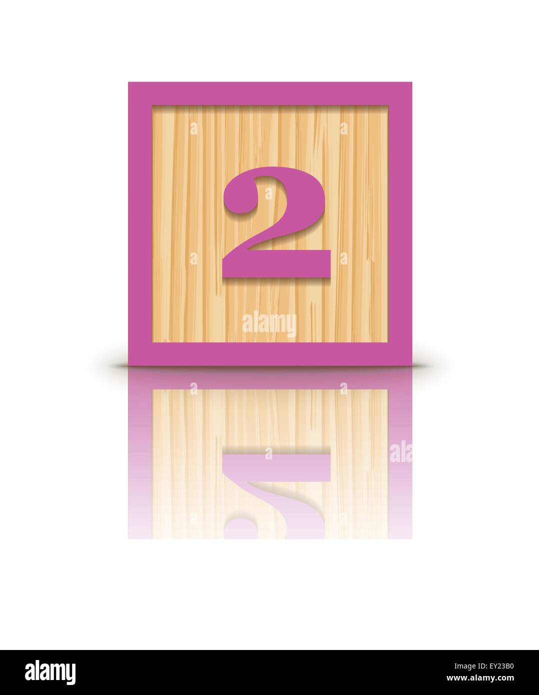 Number 2 wooden alphabet block - vector illustration Stock Vector Image ...