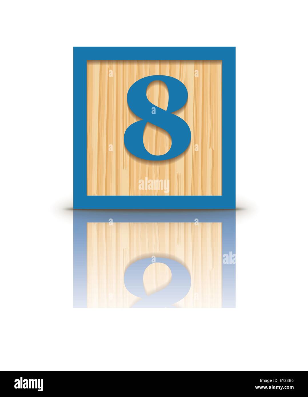 Number 8 wooden alphabet block - vector illustration Stock Vector Image ...
