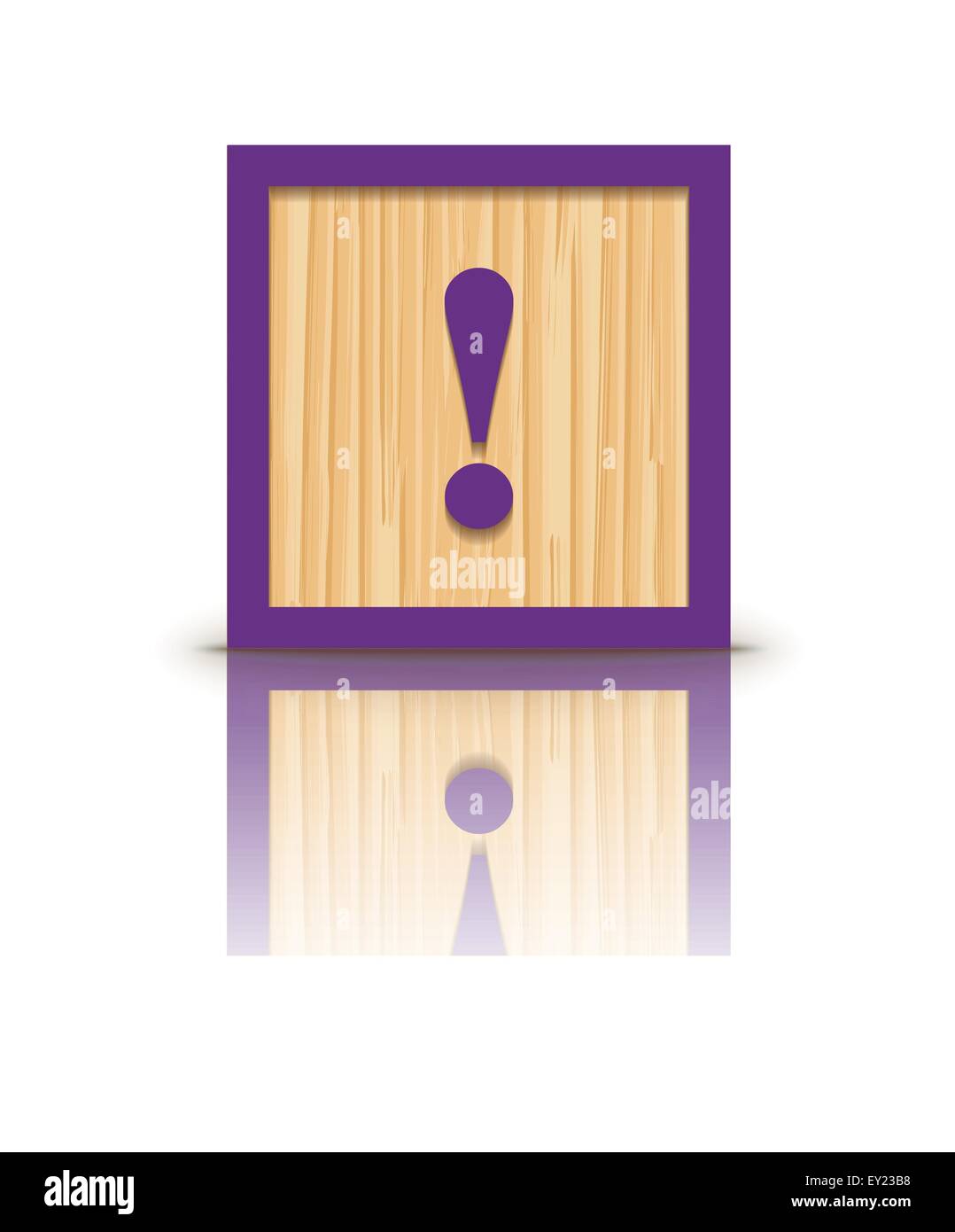 Exclamation point wooden alphabet block - vector illustration Stock ...