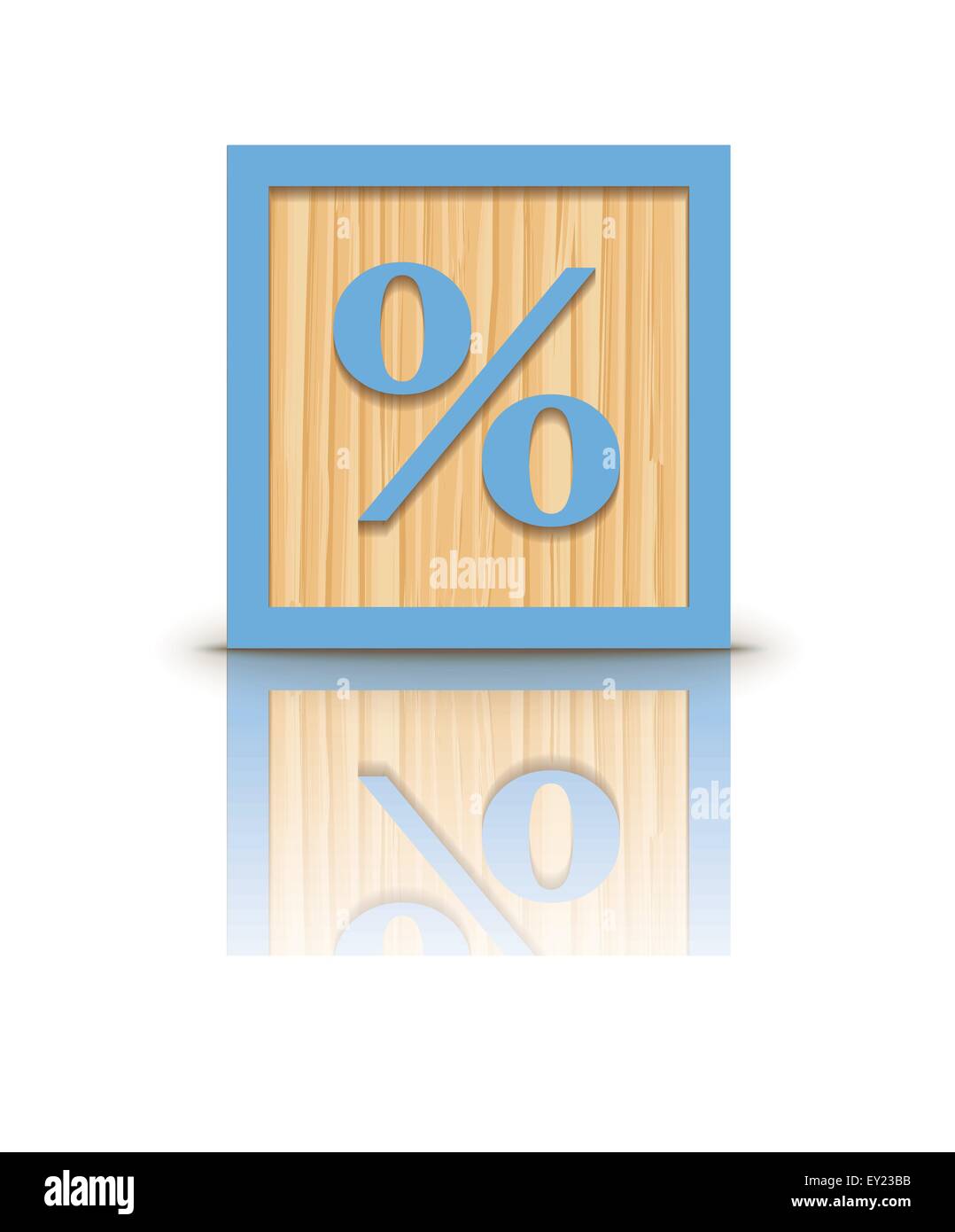 Percent sign wooden alphabet block - vector illustration Stock Vector ...