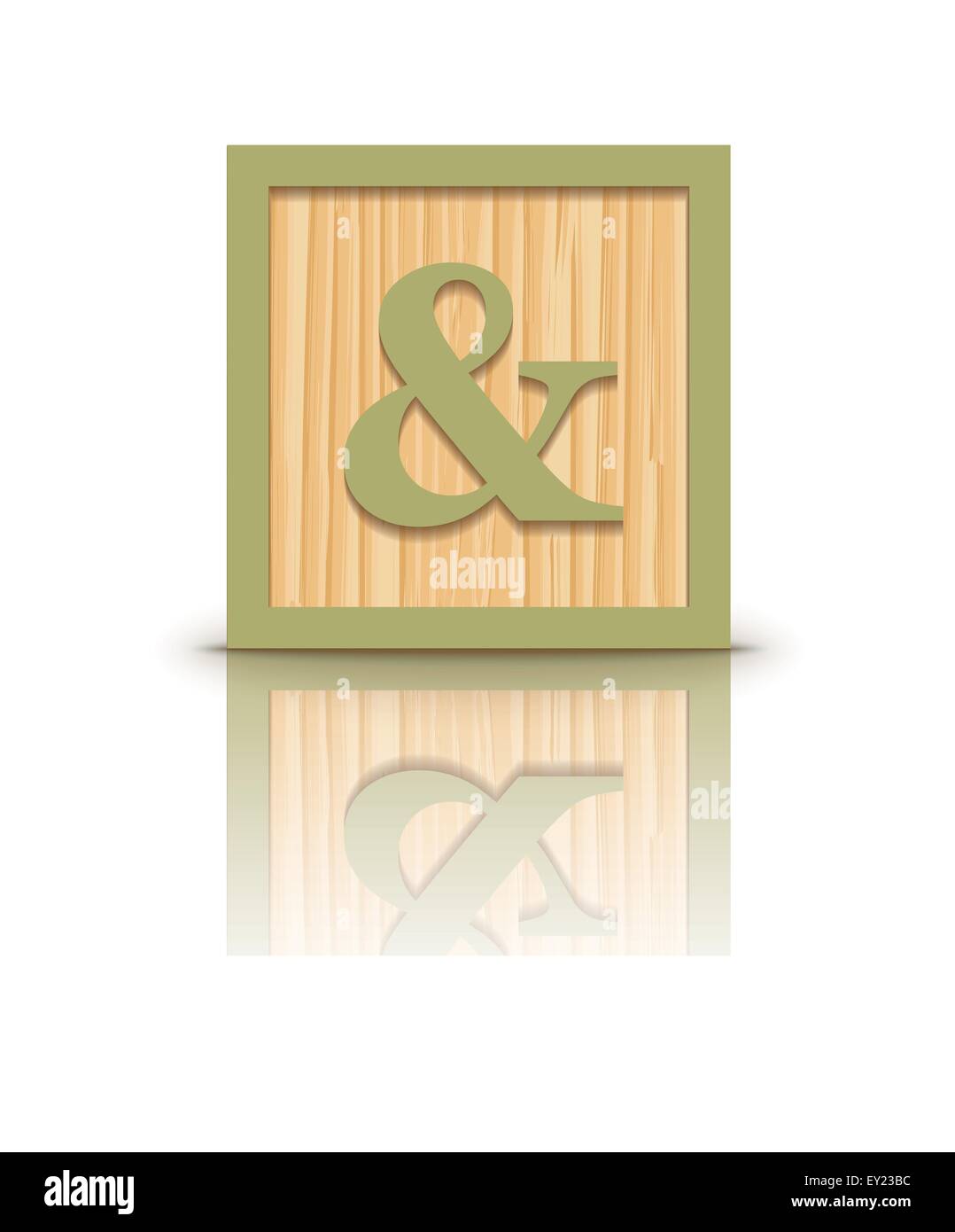 And sign wooden alphabet block - vector illustration Stock Vector Image ...