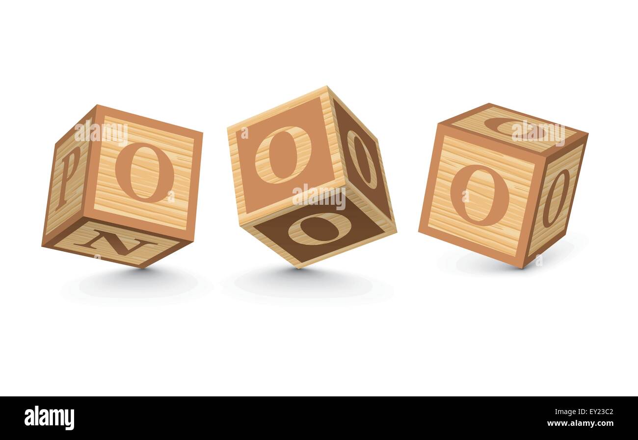 Letter O wooden alphabet blocks - vector illustration Stock Vector ...