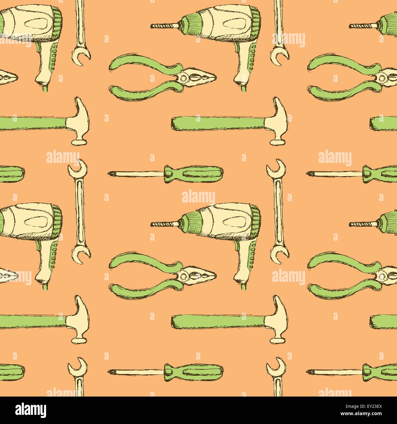 Power tools vector sketch hi-res stock photography and images - Alamy