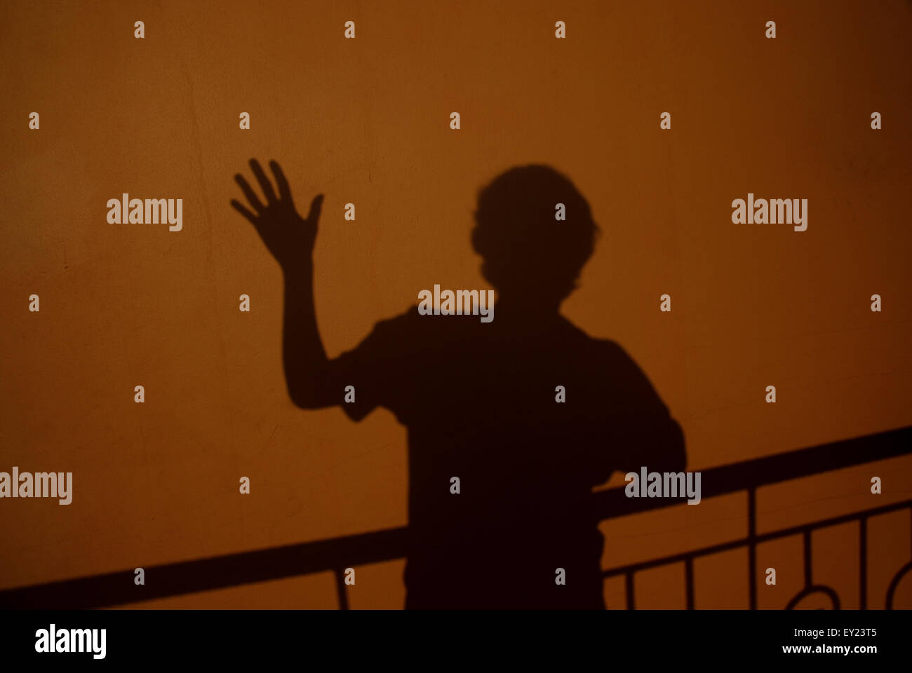 Silhouette Man Waving High Resolution Stock Photography and Images - Alamy