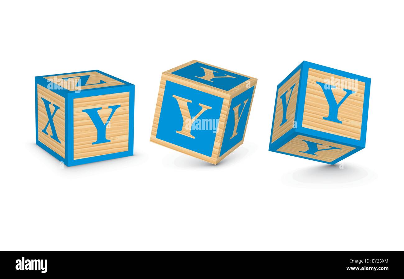 Letter Y wooden alphabet blocks - vector illustration Stock Vector ...