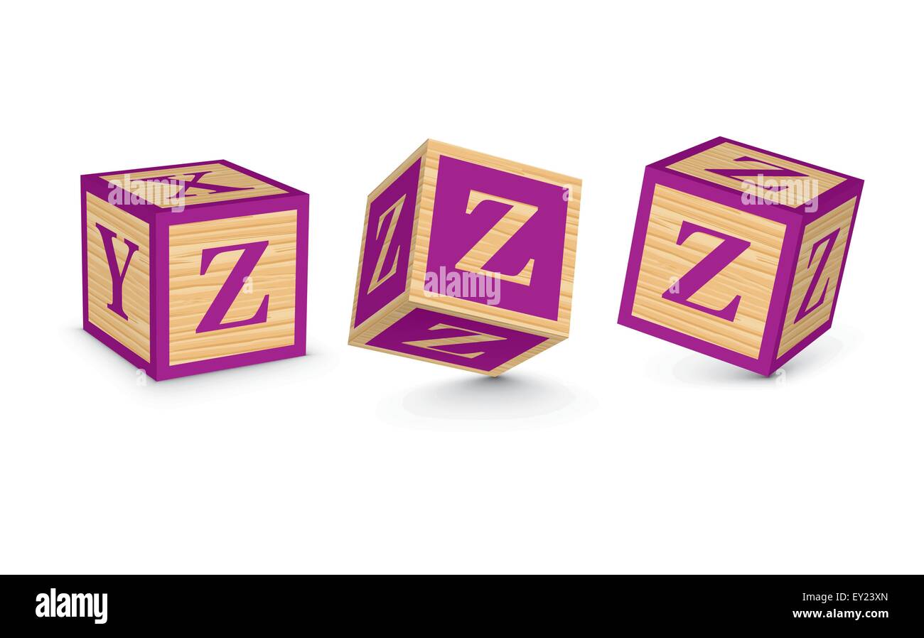 Letter Z wooden alphabet blocks - vector illustration Stock Vector ...