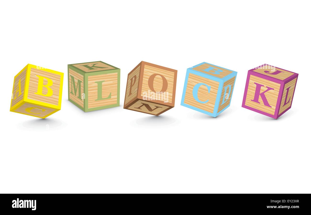 BLOCK written with alphabet blocks - vector illustration Stock Vector ...
