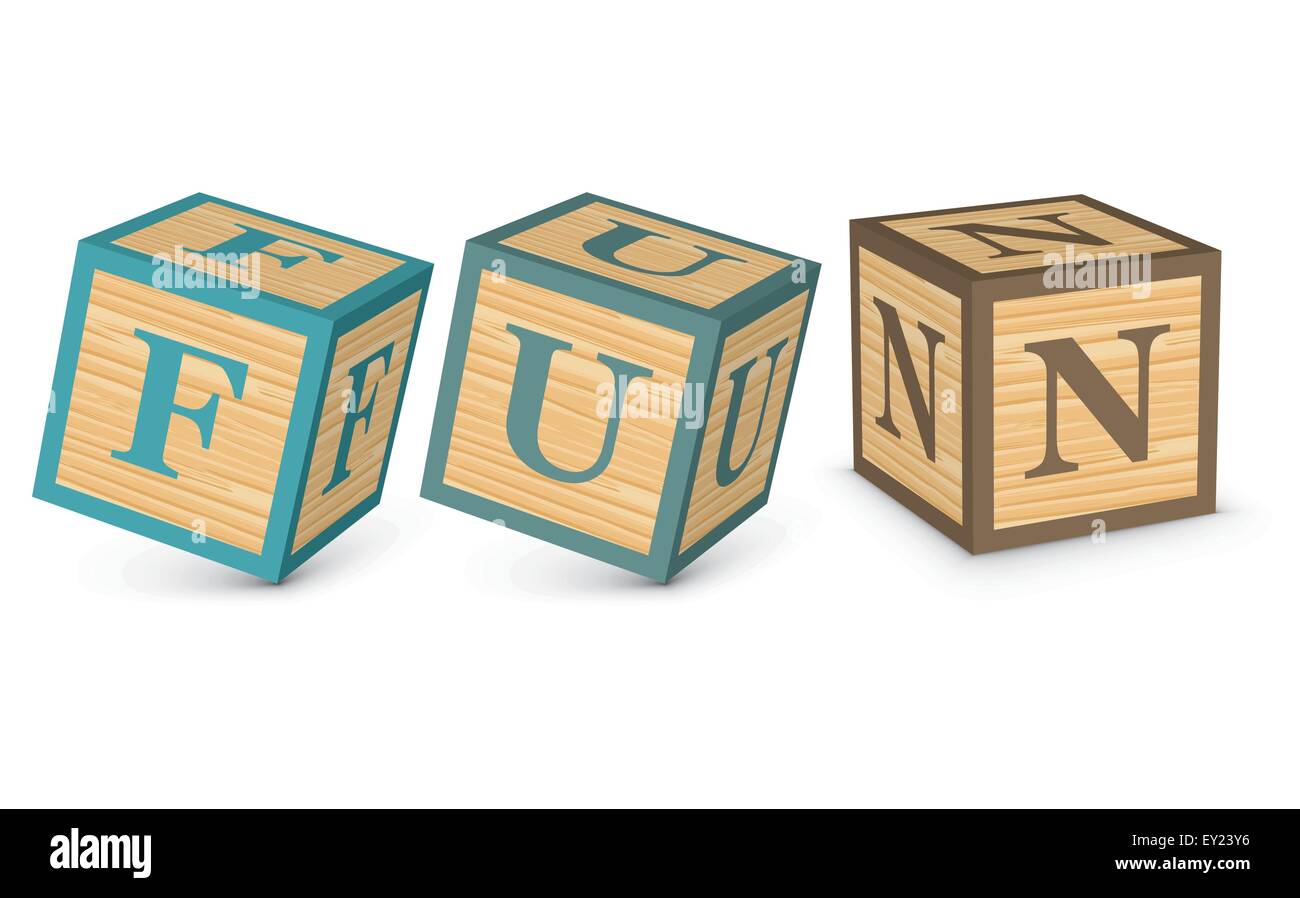 FUN written with alphabet blocks - vector illustration Stock Vector ...